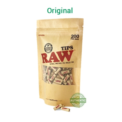 RAW Pre-rolled Paper Filter Tips (200/180 per bag) - Stonerplus ...