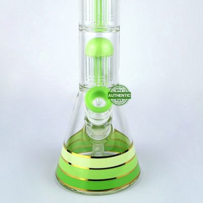 13.8" [PhoenixStar] Classic Double Tree Percolator (with 24K Gold Lines ...